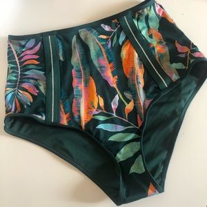 H&M | Swim | Highwasted Tropical Print Leaf Bathing Suit Bottom | Poshmark